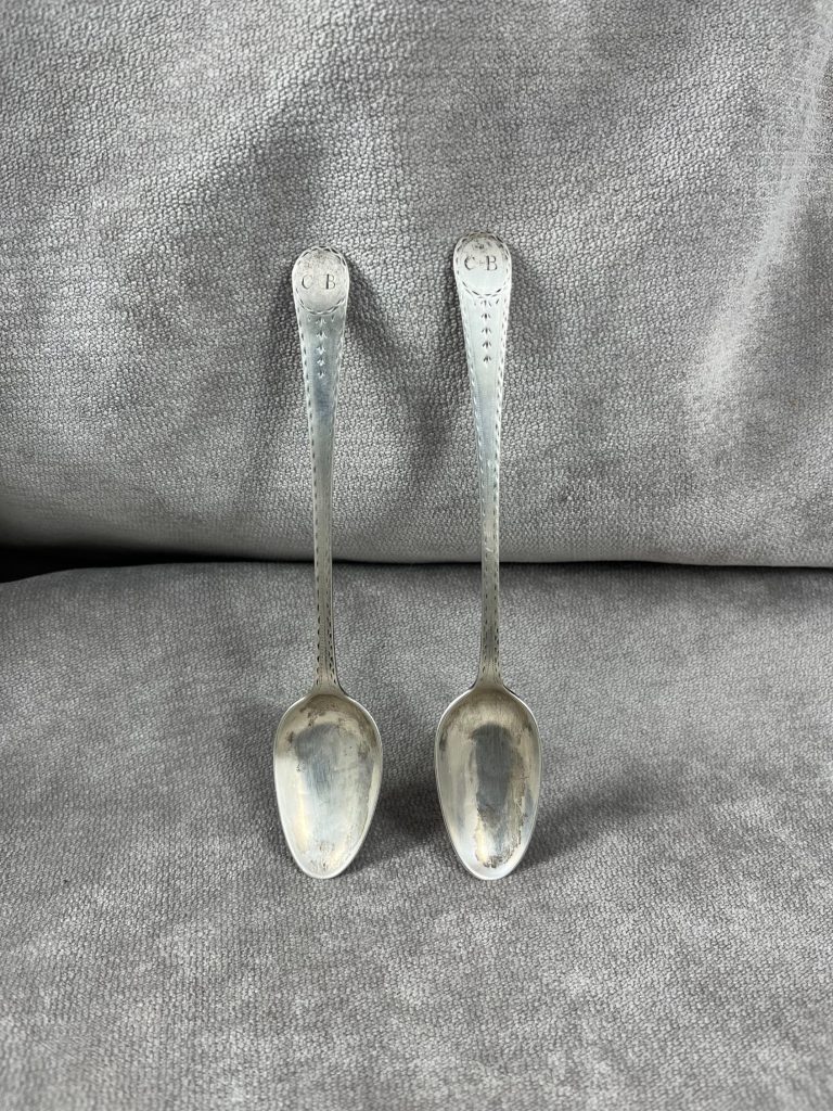 Ephraim Brasher teaspoons (2) | Lamb Silver